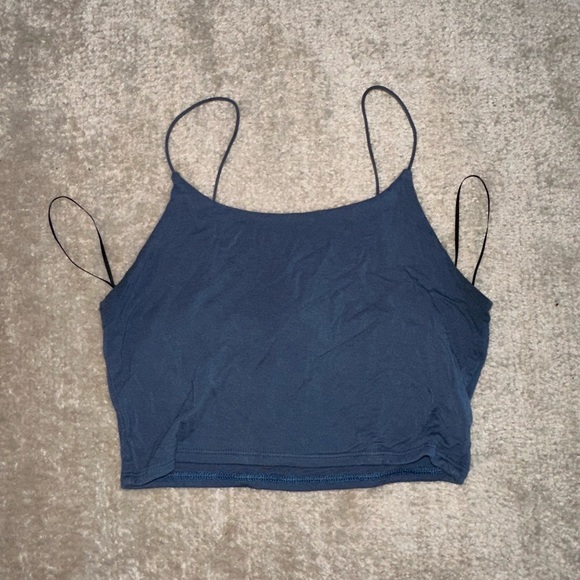 Tops | Blue Spaghetti Tank | Poshmark
